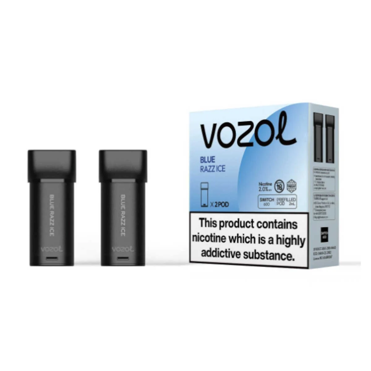 Buy VOZOL ~ Switch 600 Pod ~ 2 x Blue Razz ICE | Shop with a large ...